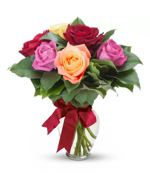 Beautiful Mixed Roses - Half Dozen Long Stems